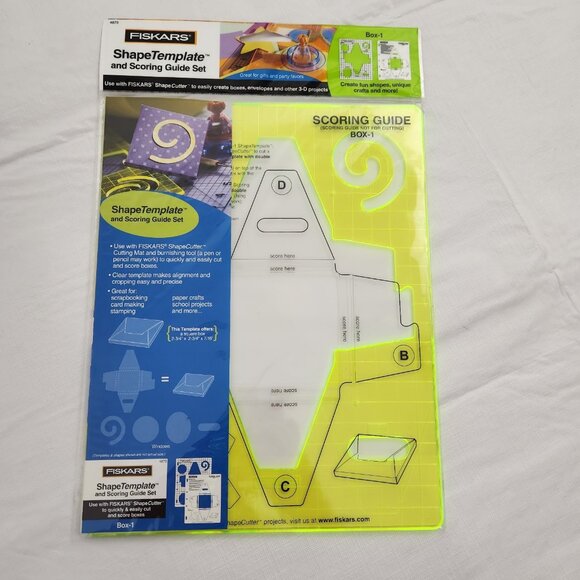 Other | Fiskars Shape Template Plastic Yellow Box 1 With Scoring Guide ...